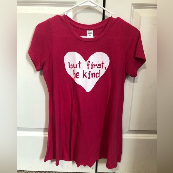 Shirts & Tops | Hot Pink Urban Smalls But First Be Kind Heart 2 Sizes 8 ...